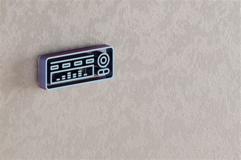 Iconos de radio de automóviles hermosos iconos de símbolo de radio de coche azul en la pared