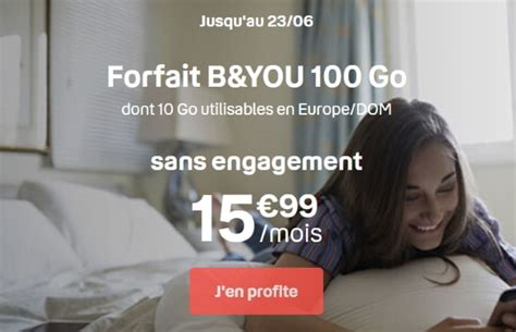 Forfaits B You 60 80 et 100 Go à partir de 11 99 par mois sans