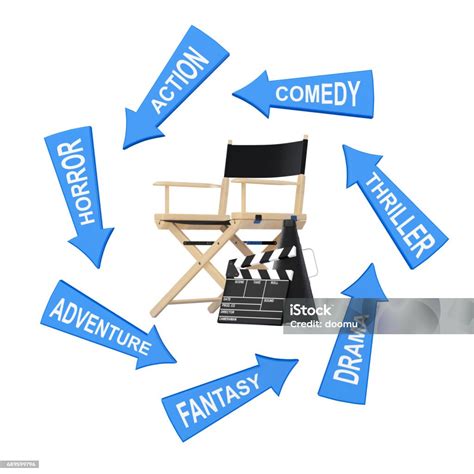 감독의 자 영화 추와 확성기 시네마 스타일으로 화살표 3 차원 렌더링 감독에 대한 스톡 사진 및 기타 이미지 감독 골동품 기업 재무와 산업 Istock