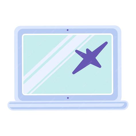 Premium Vector Separation Of Portable Laptop With Broken Screen