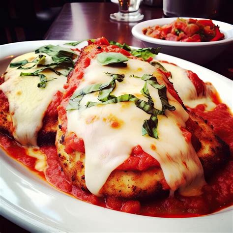 Premium Ai Image Grilled Chicken With Mozzarella Cheese And Tomato Sauce