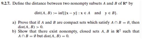 927 Define The Distance Between Two Nonempty