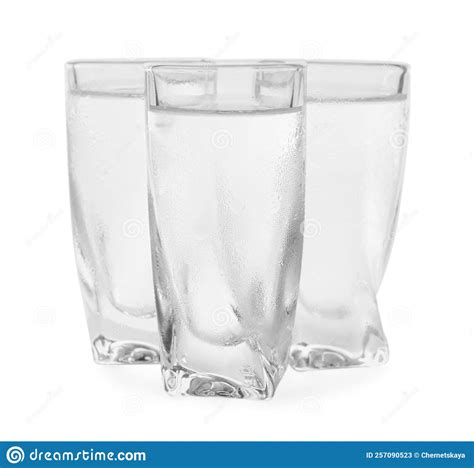 Vodka In Shot Glasses On White Background Stock Image Image Of