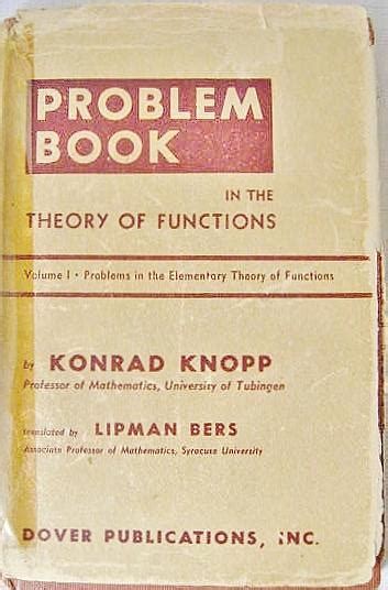 Problem Book In The Theory Of Functions Volume 1 Problems In The Elementary Theory Of