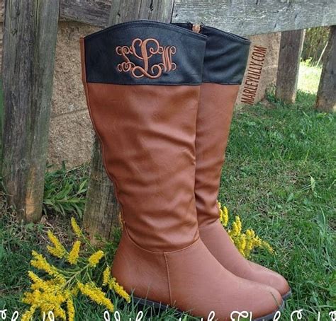 Pin By Kayla Toole On Omg Shoes Monogram Boots Boots Riding Boots