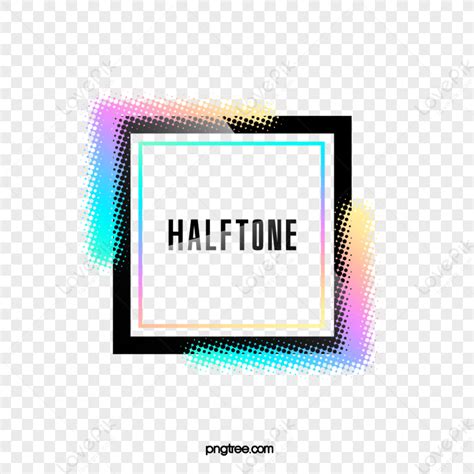 하프 톤 컬러 레이저 그라데이션 사각형 테두리 일러스트소책자상표 Png 일러스트 무료 다운로드 Lovepik