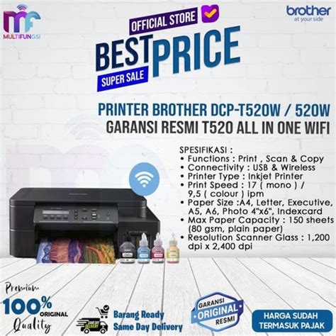 Jual Printer Brother DCP T520W 520W Pengganti DCP T510W All In One Jakarta Pusat Aisyah