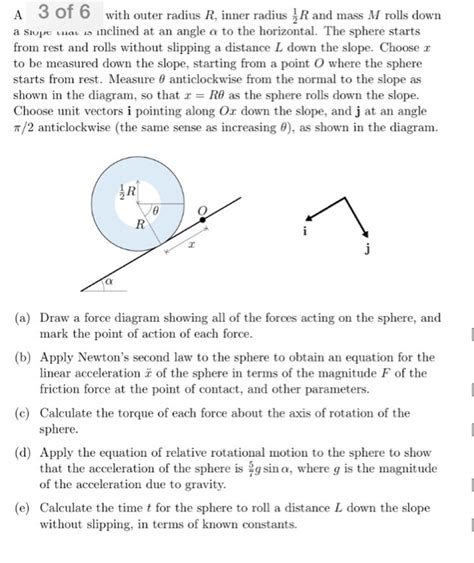 Solved A With Outer Radius R Inner Radius R And Mass M Chegg Com