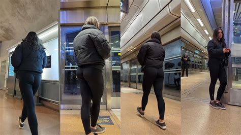 Lovely Brunette In Tight Black Leggings Candid Best Premium