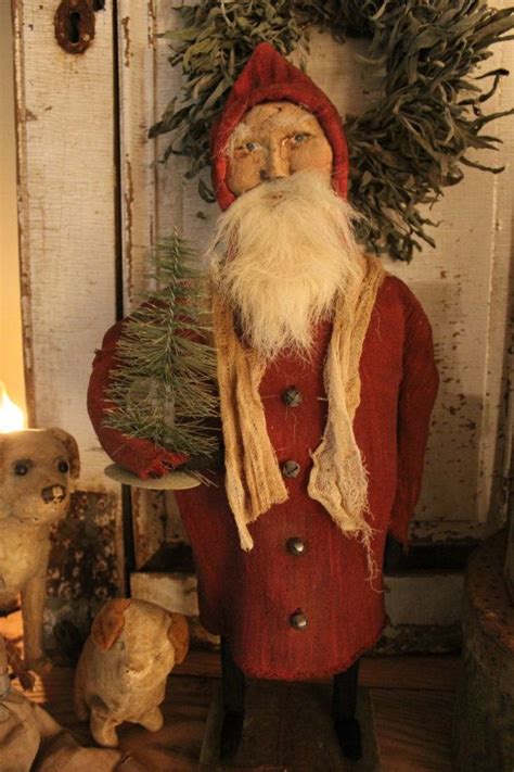 Cinnamon Creek Cabin Primitive Santa Primitive Christmas Decorating