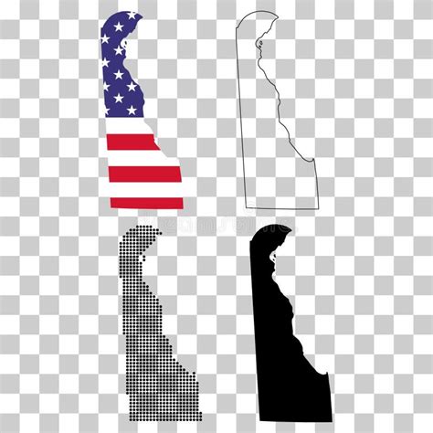 Set Of Delaware Map United States Of America Flat Concept Icon Vector