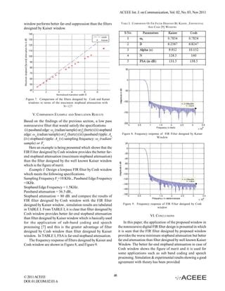 Design And Performance Of Finite Impulse Response Filter Using