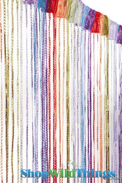 Hot Pink String Curtain With Silver Thread Hot Pink String Curtain With Silver Thread