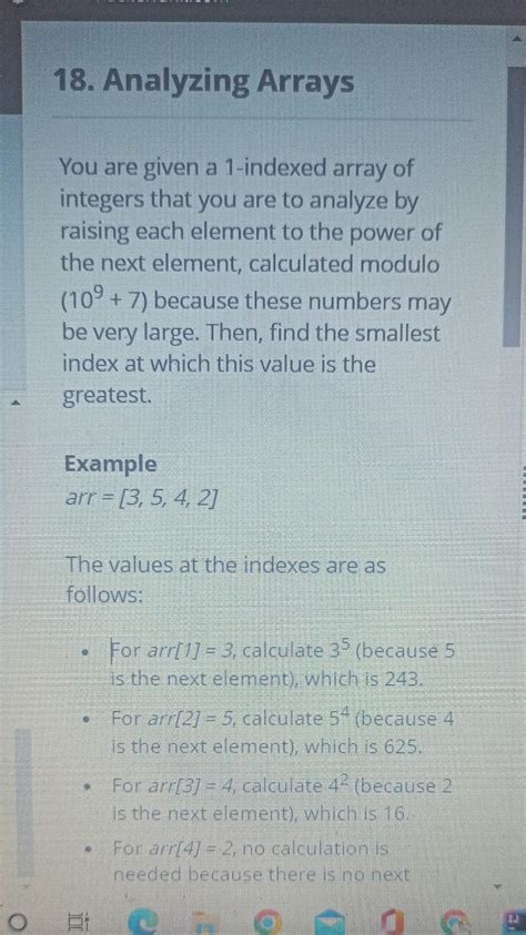 Solved O 18 Analyzing Arrays You Are Given A 1 Indexed