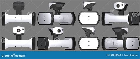 3d Render Sprites Of Scifi Drone Robot On Tracked Wheels Stock