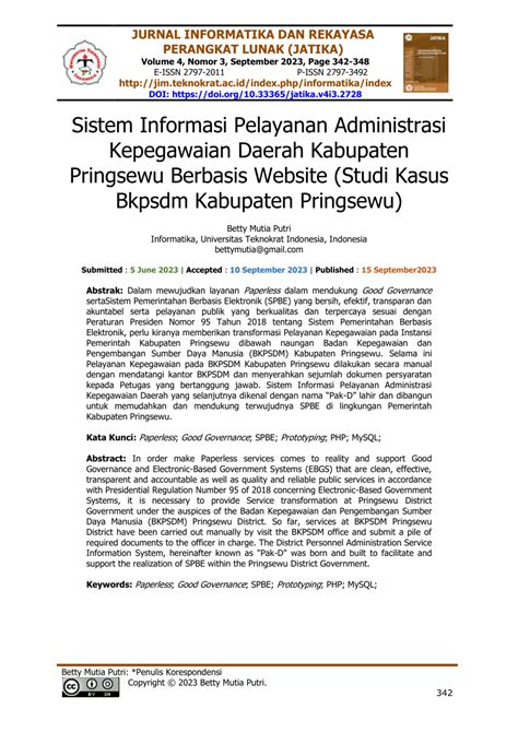 PDF Sistem Informasi Pelayanan Administrasi Kepegawaian Daerah