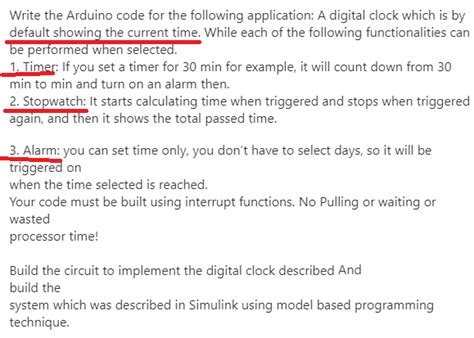 Write The Arduino Code For The Following Application Chegg Com