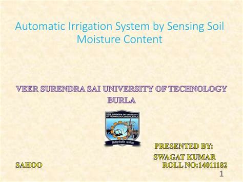 Automatic Irrigation Using Sensors Pptx