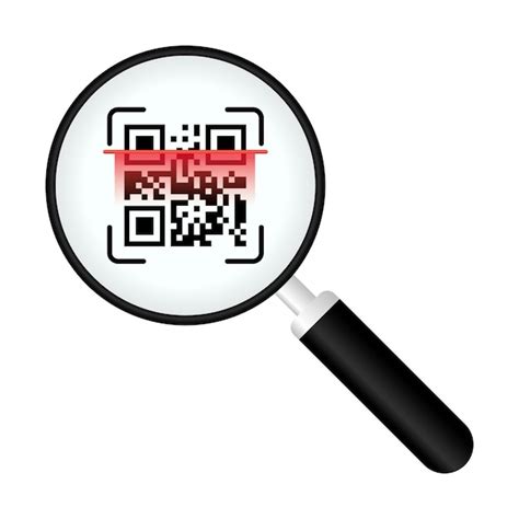 premium vector qr code magnifying glass scaning