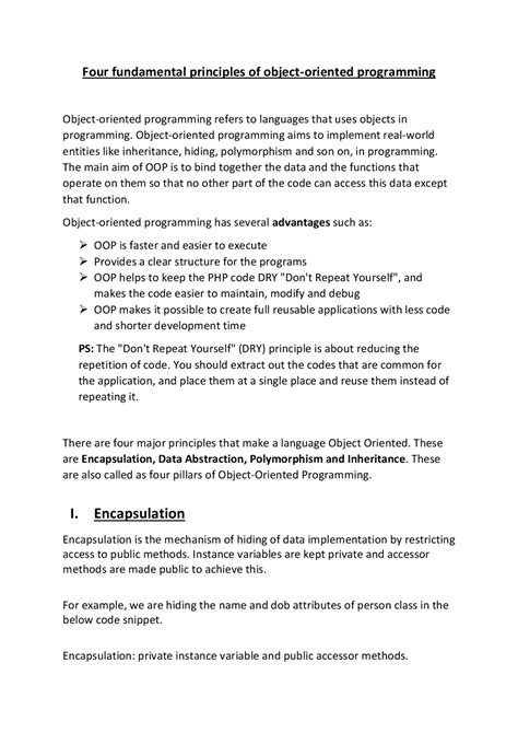 Object Oriented Programming Docsity