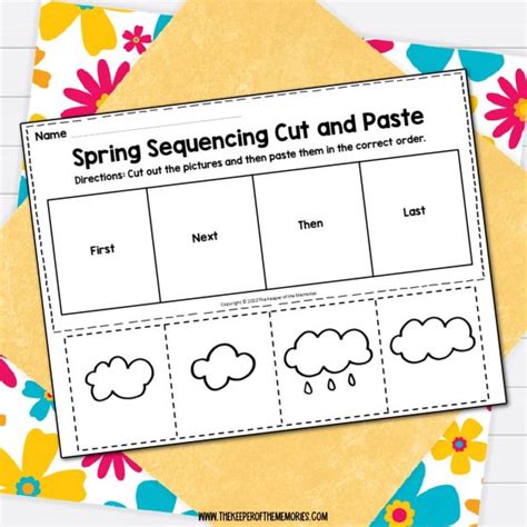 Spring Cut And Paste Sequencing Worksheets