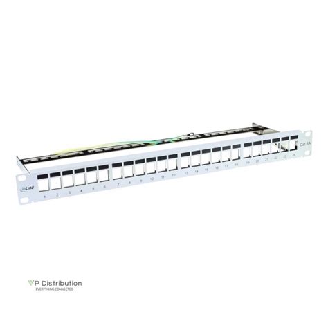 InLine Blank Patch Panel 19 24 Port 1U Light Grey Patch Panel VP Distribution ApS