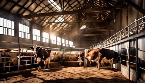 Cows In A Milking Shed Premium Ai Generated Image