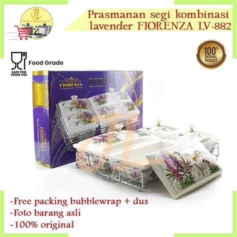 Jual Prasmanan Segi Basi Set Keramik Tebal Motif Lavender FIORENZA LV