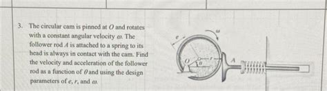 Solved 3 The Circular Cam Is Pinned At O And Rotates With A