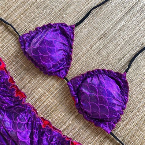 Biquini Ripple Dupla Face Roxo Sereia Dondoca Moda Feminina Dondoca