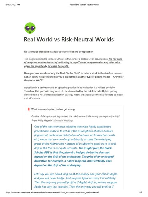 Real World Vs Risk Neutral Prices Pdf