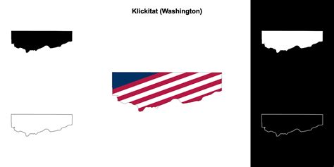 Klickitat County Washington Outline Map Set 43576791 Vector Art At