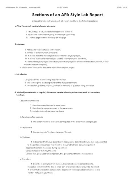 Printable Title Page Lab Report Template Example Tacitproject