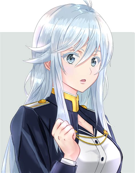 Safebooru 1girl 86 Eightysix Ahoge Bangs Blue Eyes Breasts Clenched