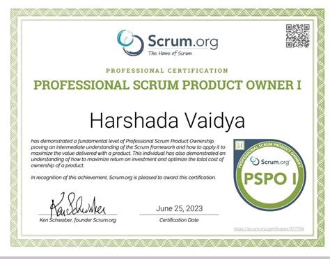 Harshada V On Linkedin Pspo1 Scrum Scrum Agile