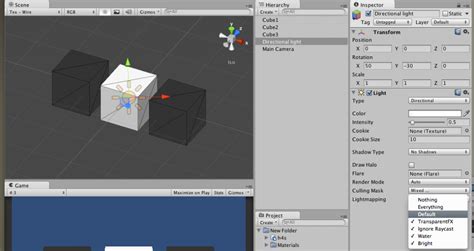 unity3d ライトを特定のオブジェクトのみに当てる devlog [naru design]