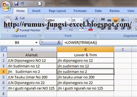 Rumus Fungsi Excel Fungsi Lower Di Excel