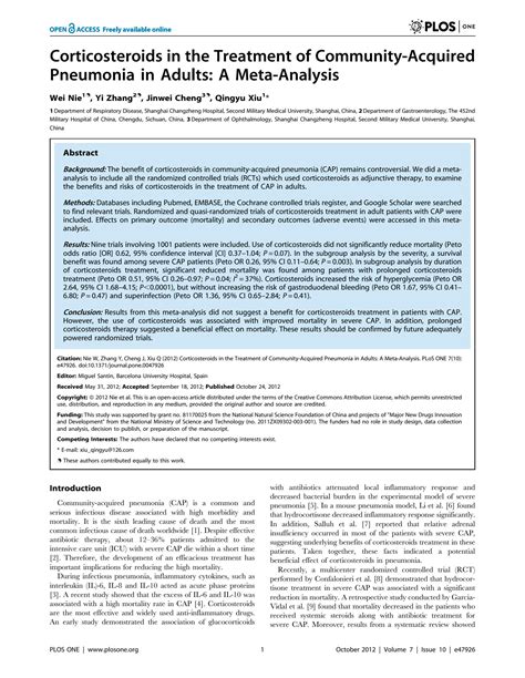 Solution Corticosteroids In The Treatment Of Community Acquired