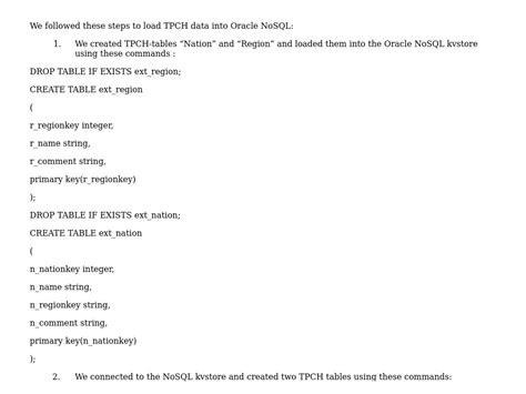 Loading Tpch Data In Oracle Nosql Design Guide — Oracle Big Data Sql