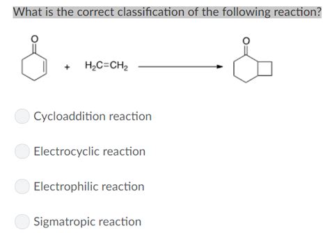 Solved What is the correct classification of the following | Chegg.com