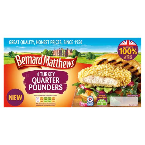 Bernard Matthews 4 Turkey Quarter Pounders 454g Turkey Iceland Foods