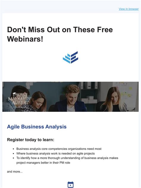 Project Management Academy Build Your Skills Webinars Starting