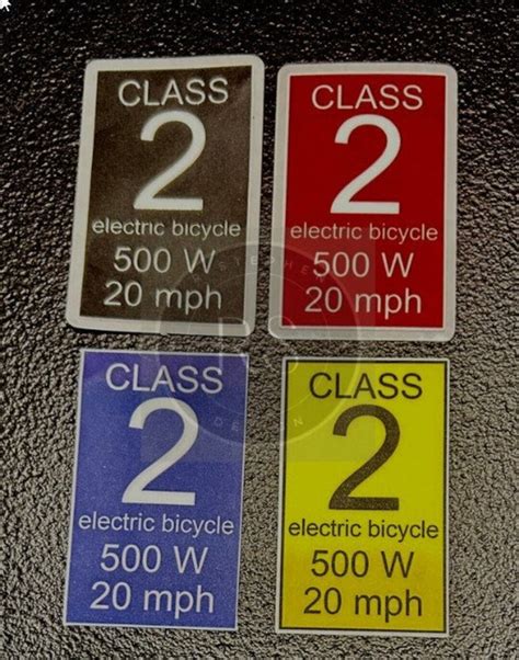 Class 2 E Bike Decal 500w 20mph Pack Of 2 Etsy