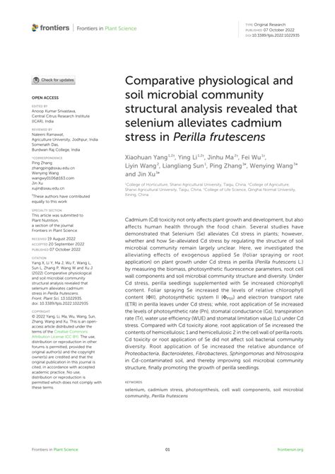 (PDF) Comparative physiological and soil microbial community structural analysis revealed that ...