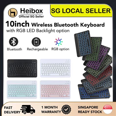 Heibox Wireless Bluetooth Keyboard With Rgb Led Backlight Silent
