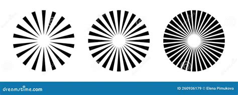 Radial Circle Lines Circular Radiating Lines Geometric Element Sun Star Rays Symbol Abstract