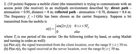 2 10 points suppose a mobile client the