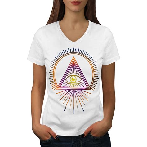 Wellcoda Triangle Fashion Womens V Neck T Shirt Triangle Graphic