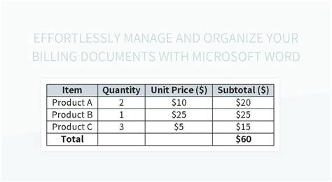 Effortlessly Manage And Organize Your Billing Documents With Microsoft