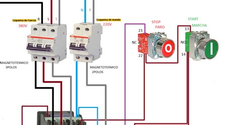 arranque motor trifasico con pulsadores marcha paro Esquemas eléctricos